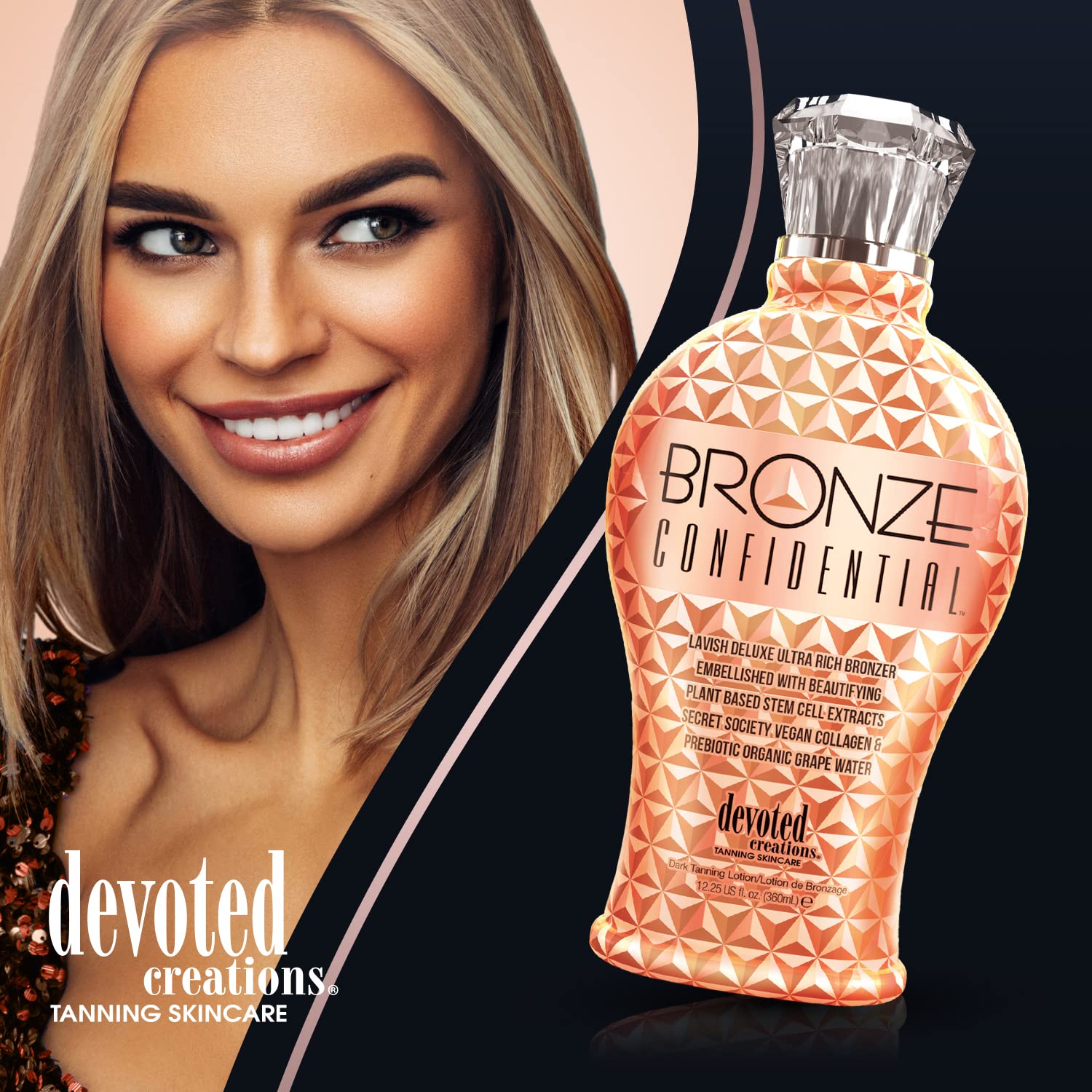 Devoted Creations Bronze Confidential - Lavish Deluxe Ultra Rich Bronzer Dark Tanning Lotion 12.25 oz.