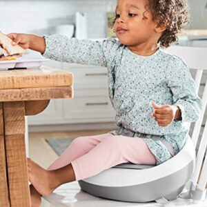 Skip Hop Booster Seat for Dining Table, Sleek Seat Booster, Grey/White