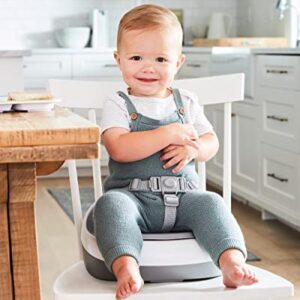 Skip Hop Booster Seat for Dining Table, Sleek Seat Booster, Grey/White