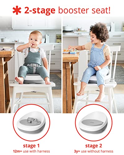 Skip Hop Booster Seat for Dining Table, Sleek Seat Booster, Grey/White