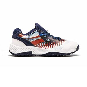 boombah women's dart low flag 1 turf shoes navy/white/red - size 9