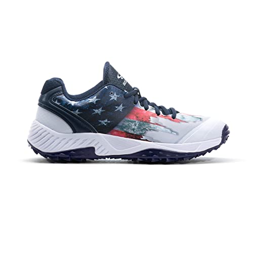 Boombah Women's Dart Low Flag 3 Turf Shoes Navy/White/Red - Size 7