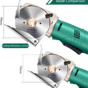 MXBAOHENG Electric Rotary Cutter Cordless Electric Scissor Rechargeable Fabric Shear for Cloth/Paper/Carpet/Leather Cutting Thickness ≤2.5cm (2 Batteries)