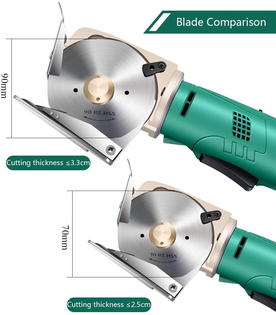 MXBAOHENG Electric Rotary Cutter Cordless Electric Scissor Rechargeable Fabric Shear for Cloth/Paper/Carpet/Leather Cutting Thickness ≤2.5cm (2 Batteries)