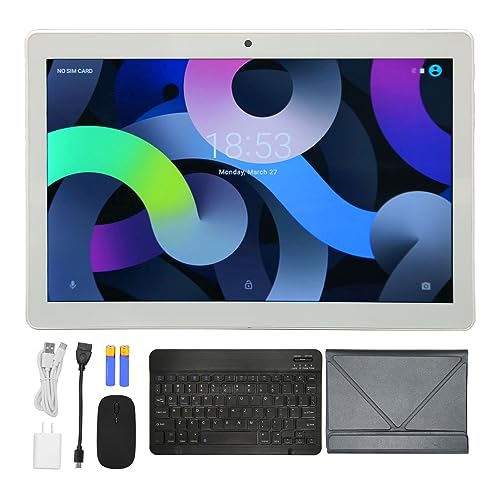 Honio 2 in 1 Tablet, 12GB RAM 256GB ROM MT6755 Deca Core 2 in 1 Tablet PC 5GWiFi GPS Keyboard Case with Mouse Android12.0 (US Plug)