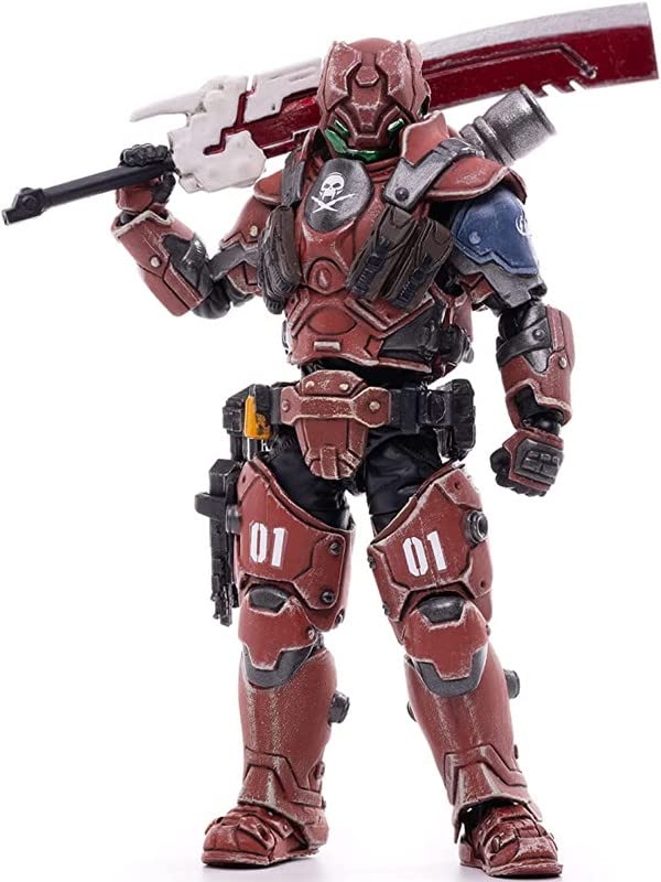 JOYTOY 1/18 Action Figures 4-Inch 01st Legion - Steel Dark Source Collection Action Figure Military Model Toys (Red Blade)