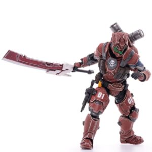 JOYTOY 1/18 Action Figures 4-Inch 01st Legion - Steel Dark Source Collection Action Figure Military Model Toys (Red Blade)