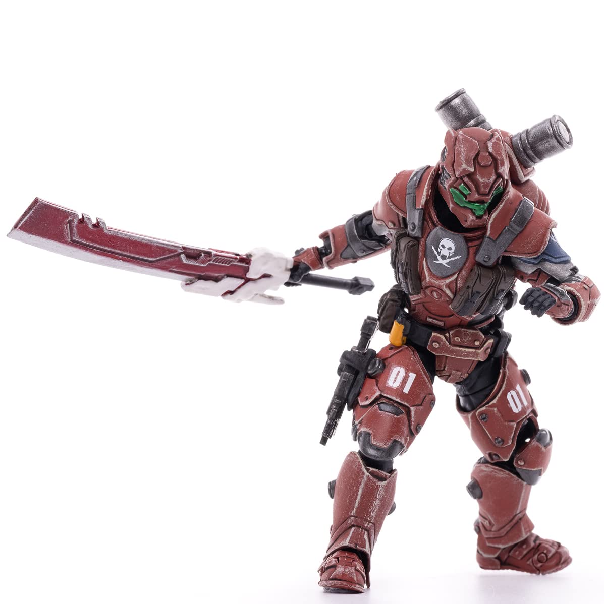 JOYTOY 1/18 Action Figures 4-Inch 01st Legion - Steel Dark Source Collection Action Figure Military Model Toys (Red Blade)