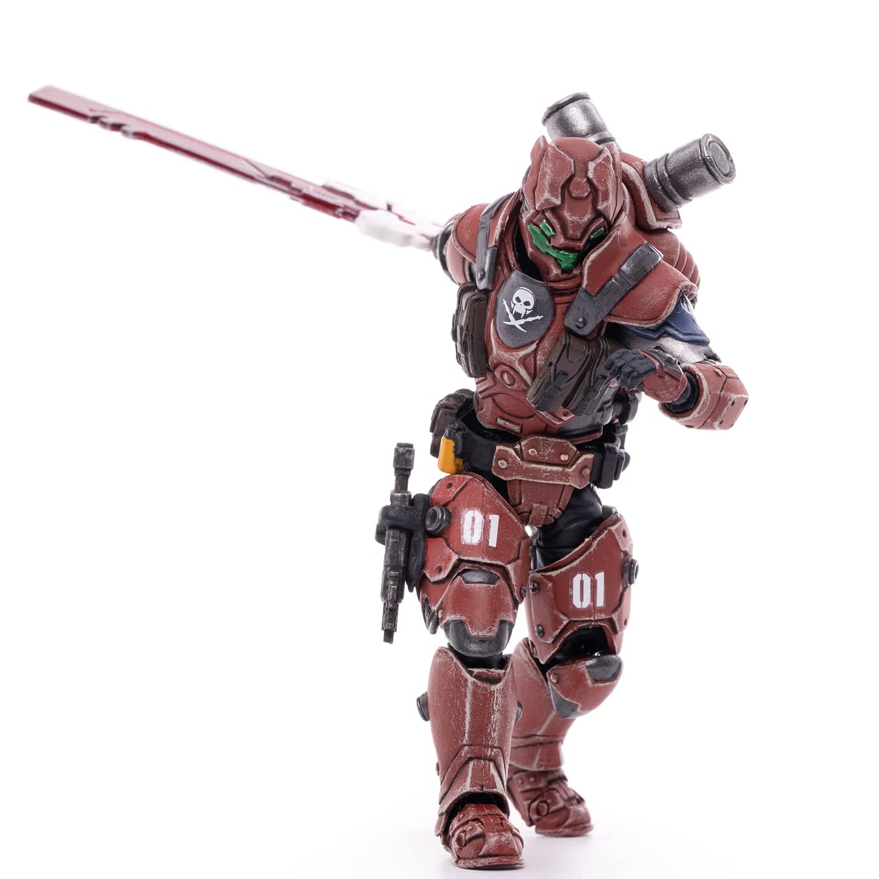 JOYTOY 1/18 Action Figures 4-Inch 01st Legion - Steel Dark Source Collection Action Figure Military Model Toys (Red Blade)