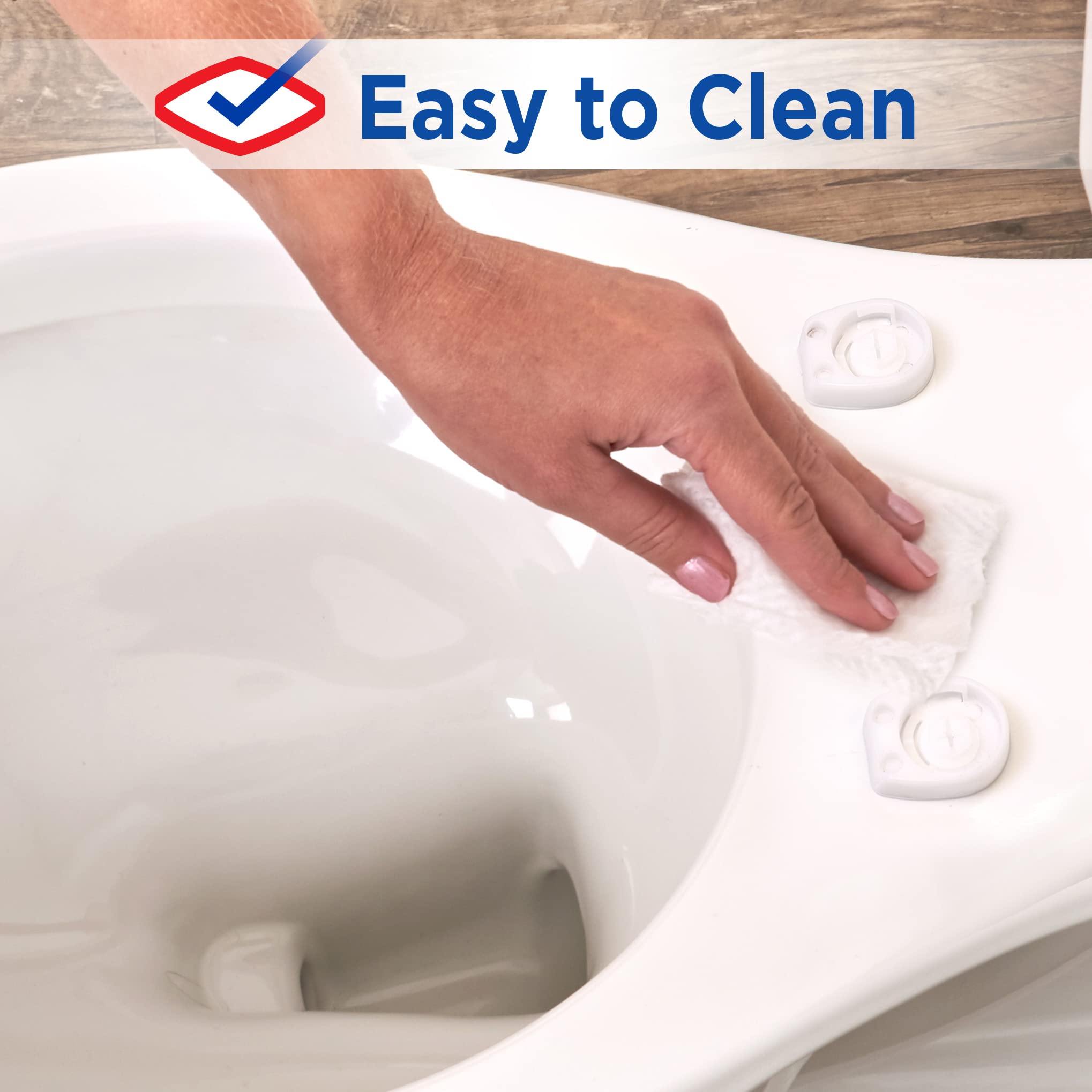 Clorox Elongated Plastic Toilet Seat with Easy-Off Hinges, Wiggle-Free