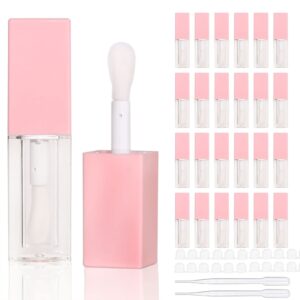 24pcs 5ml empty square pink lipgloss tubes bulk wholesale with big wand lipgloss containers