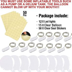 Light up led balloons (warm white-12 sets with battery)