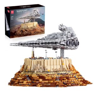 mould king 21007 super star destroyer model kit, 5162+pcs spaceship ucs imperial building sets, awesome building toy gift ideas for kids, the empire over jedha city