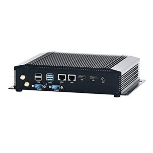 hunsn industrial embedded pc, mini computer, ipc, windows 11 pro or linux ubuntu, intel core i7 1065g7, im09, wol, pxe supported, 2 x lan, 2 x hdmi, 2 x com, smart fan, 16g ram, 256g ssd, 1tb hdd