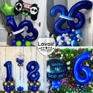 Lovoir 40 Inch Navy Blue Number 4 Balloon Large Size Jumbo Digit Mylar Foil Helium Dark Blue Balloons for Birthday Party Celebration Decorations Graduations Anniversary Baby Shower Photo Shoot