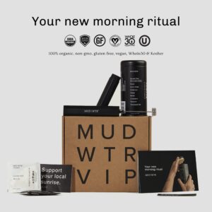 MUDWTR Coffee Alternative Morning Ritual Kit, Organic Lion's Mane, Cordyceps, Chaga, and Reishi Mushroom Powder, Vegan, Milk Frother Included, 180g