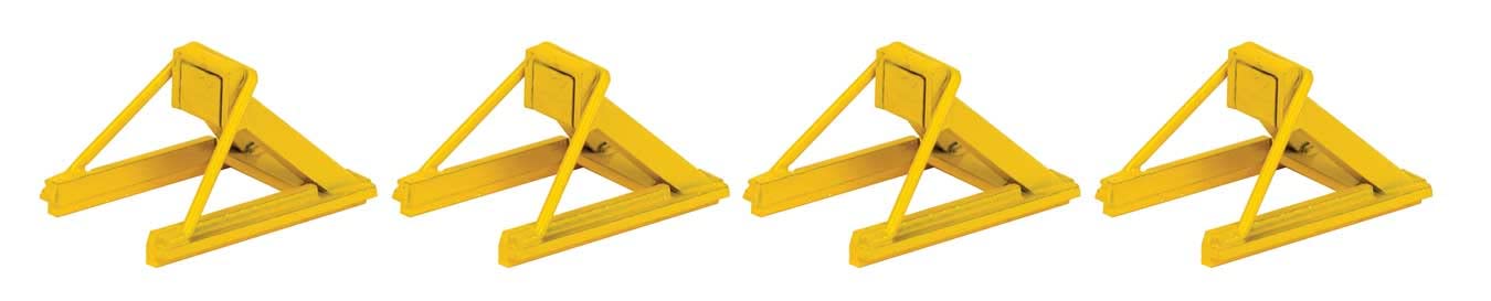 Walthers HO Scale Assembled Train Track Bumper 4-Pack - Yellow