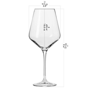 Krosno Glasses Set | 6x Red Wine Glasses 16.6 oz + 6x Tall Water Juice Drinking Glasses 18.3 oz | Crystal Glass | Perfect for Home, Restaurants and Parties | Dishwasher Safe