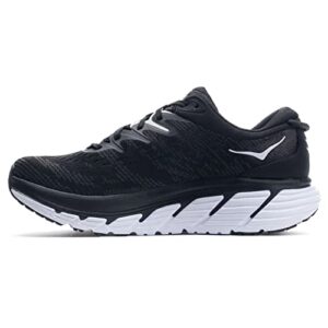 hoka one one women's road running, black white, 8.5 us