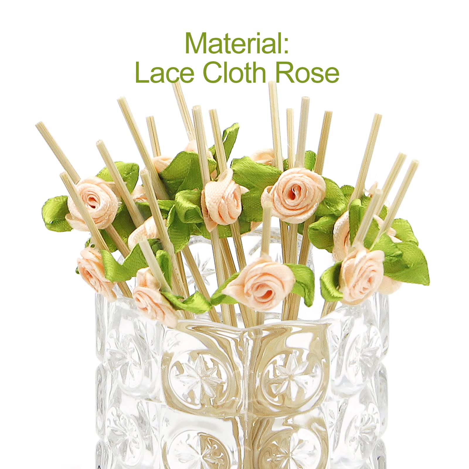 Minisland Pink Rose Flower Fancy Toothpicks for Appetizers 4.7 Inch Long Bamboo Cocktail Picks Bridal Shower Wedding Valentines Party Food Fruit Drinks Decorative Skewer Sticks 100 Counts –MSL222