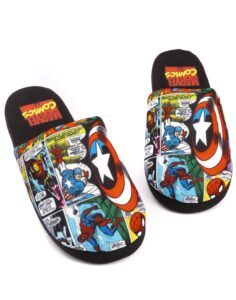 marvel avengers slippers comic mens slip on house shoes loafers 9-10 uk