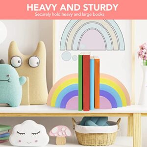 Decorably Rainbow Bookends for Kids, Book Ends for Kids Rooms, Book Ends Kids, Kids Bookends for Baby Room, Kids Book Ends to Hold Books Kids, Bookends for Baby Nursery, Baby Book Ends for Shelves