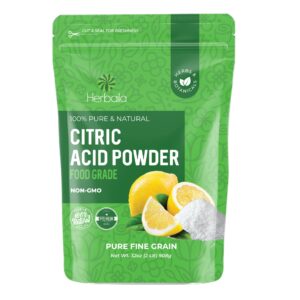 Citric Acid Powder, 2 lb. Citric Acid for Bath Bombs, Citric Acid Food Grade, Non GMO Citric Acid Bulk, Food Grade Citric Acid Powder Cleaning, Citric Acid for Cheese Making and Canning. 2 Pounds.