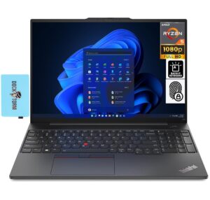 lenovo thinkpad e16 home & business laptop (amd ryzen 5 7530u 6-core, 24gb ram, 512gb pcie ssd, amd radeon, 15.6" 60hz full hd (1920x1080), wifi, bt, fingerprint, backlit, webcam, win 10 pro) wi/hub