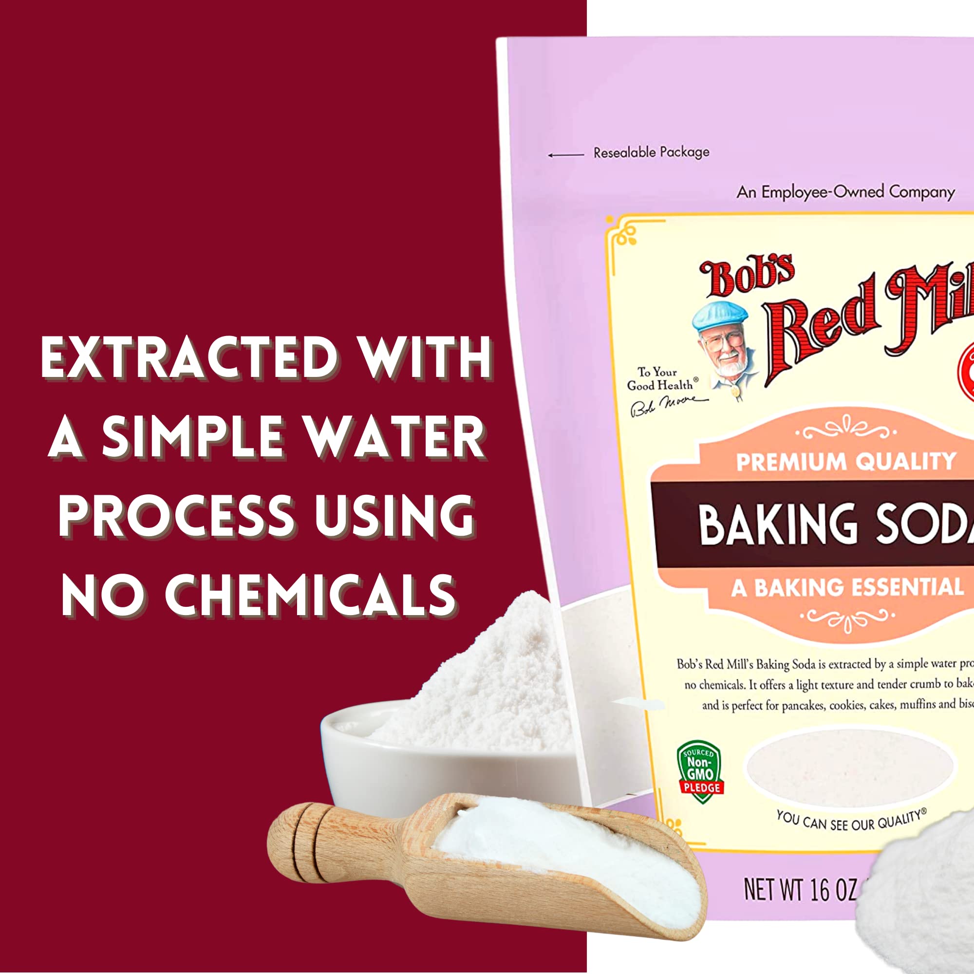 Gluten Free Baking Soda Bundle. Includes 1-16 Oz Resealable Bag of Bobs Red Mill Baking Soda. Bobs Red Mill Baking Soda is Certified Gluten Free, Non GMO & Kosher Comes with a BELLATAVO Fridge Magnet!