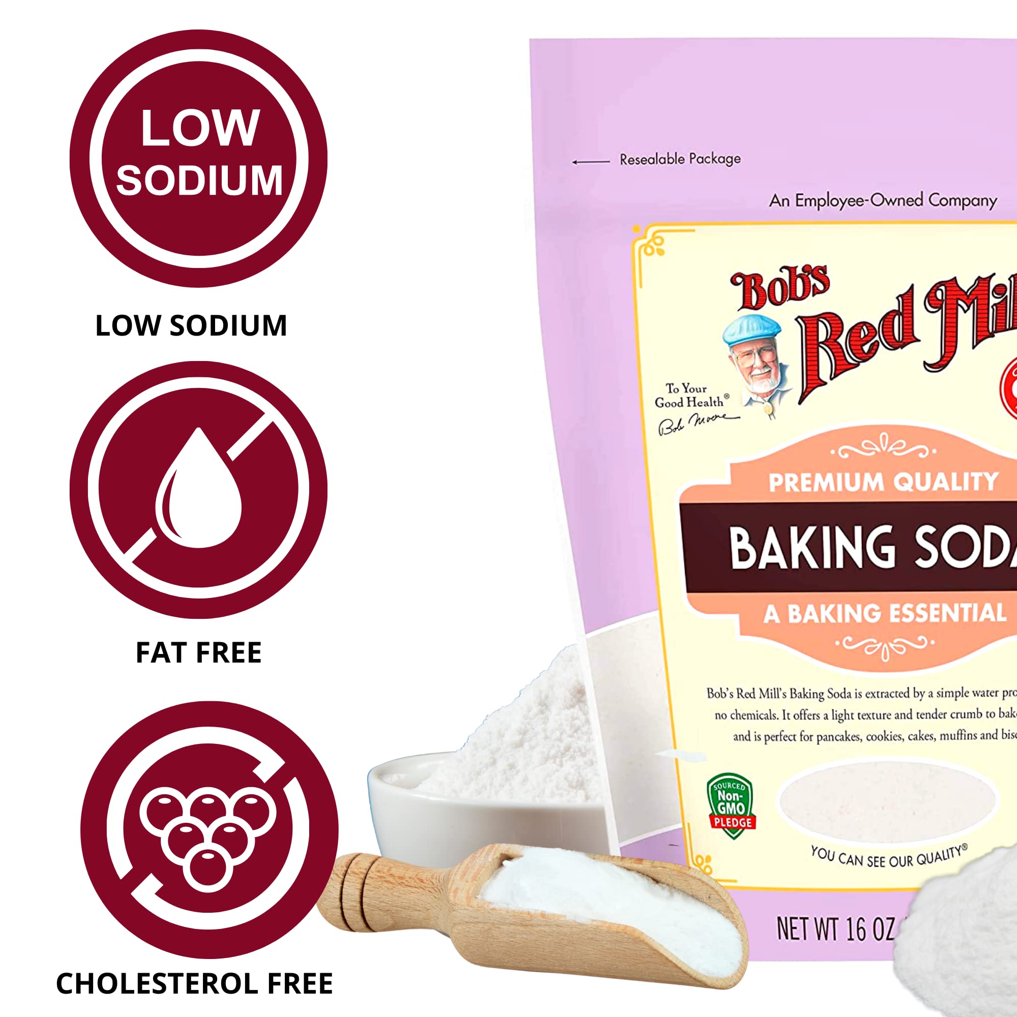 Gluten Free Baking Soda Bundle. Includes 1-16 Oz Resealable Bag of Bobs Red Mill Baking Soda. Bobs Red Mill Baking Soda is Certified Gluten Free, Non GMO & Kosher Comes with a BELLATAVO Fridge Magnet!