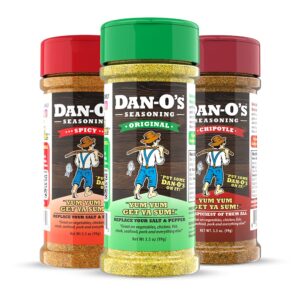 dan-o's seasoning small 3 bottle combo | original, chipotle, & spicy | 3 pack (3.5 oz)