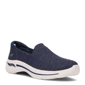 skechers women's, go walk arch fit slip-on navy 6 m