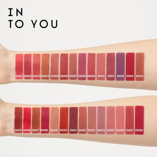 INTO YOU Matte Lipstick Lip Mud, Waterproof Long Lasting Smudge Proof Velvet Lip Stains, Multi-Purpose for Lip and Cheek, Non-Stick Cup Not Fade Lip Gloss Makeup Cosmetics Official Directly (EM05)