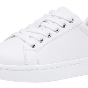 Vepose Women's 8003 Fashion Lace Up Comfortable Casual Tennis Sneakers,White,Size 8M US(CJY8003 White 08)