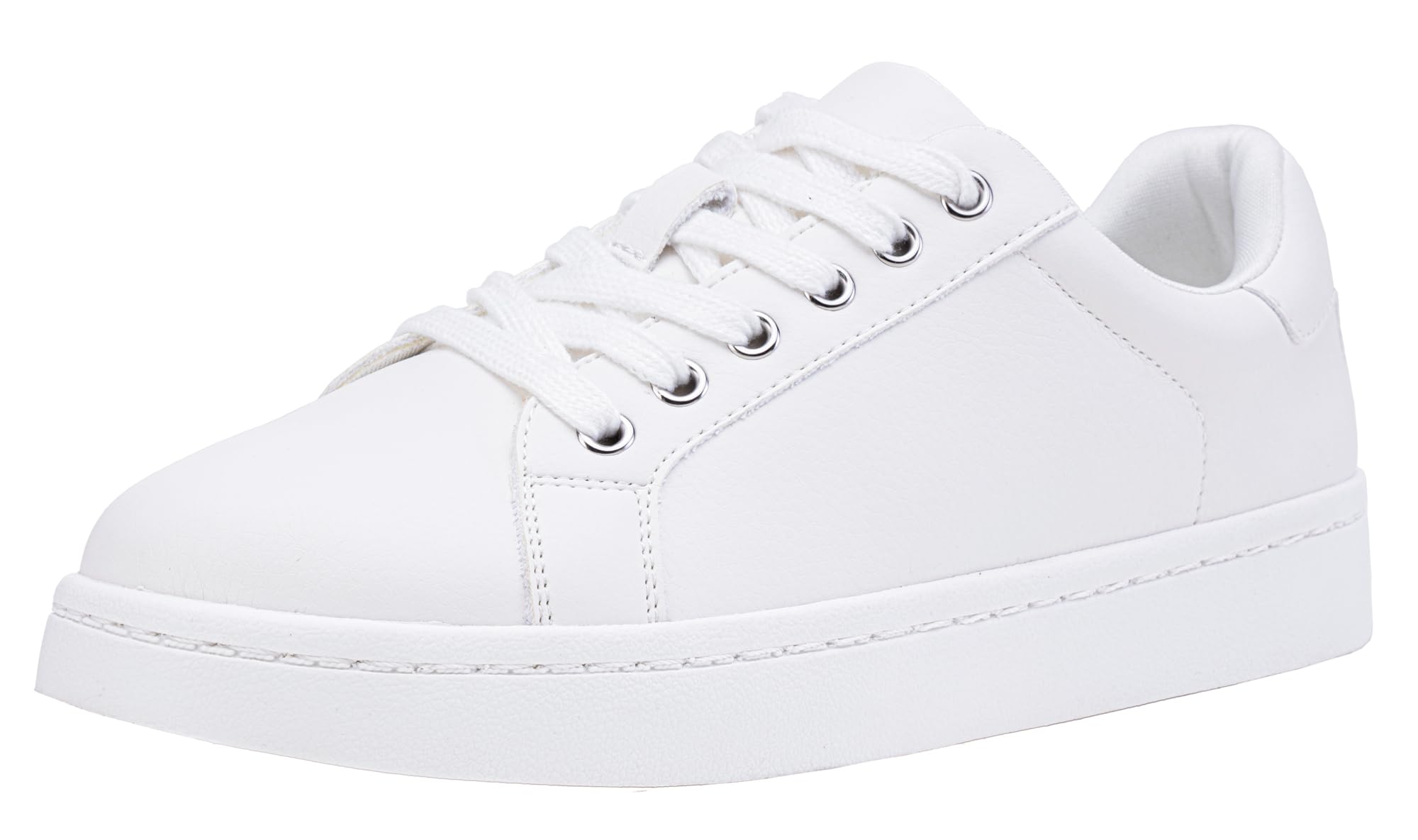 Vepose Women's 8003 Fashion Lace Up Comfortable Casual Tennis Sneakers,White,Size 8M US(CJY8003 White 08)