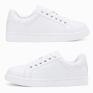 Vepose Women's 8003 Fashion Lace Up Comfortable Casual Tennis Sneakers,White,Size 8M US(CJY8003 White 08)