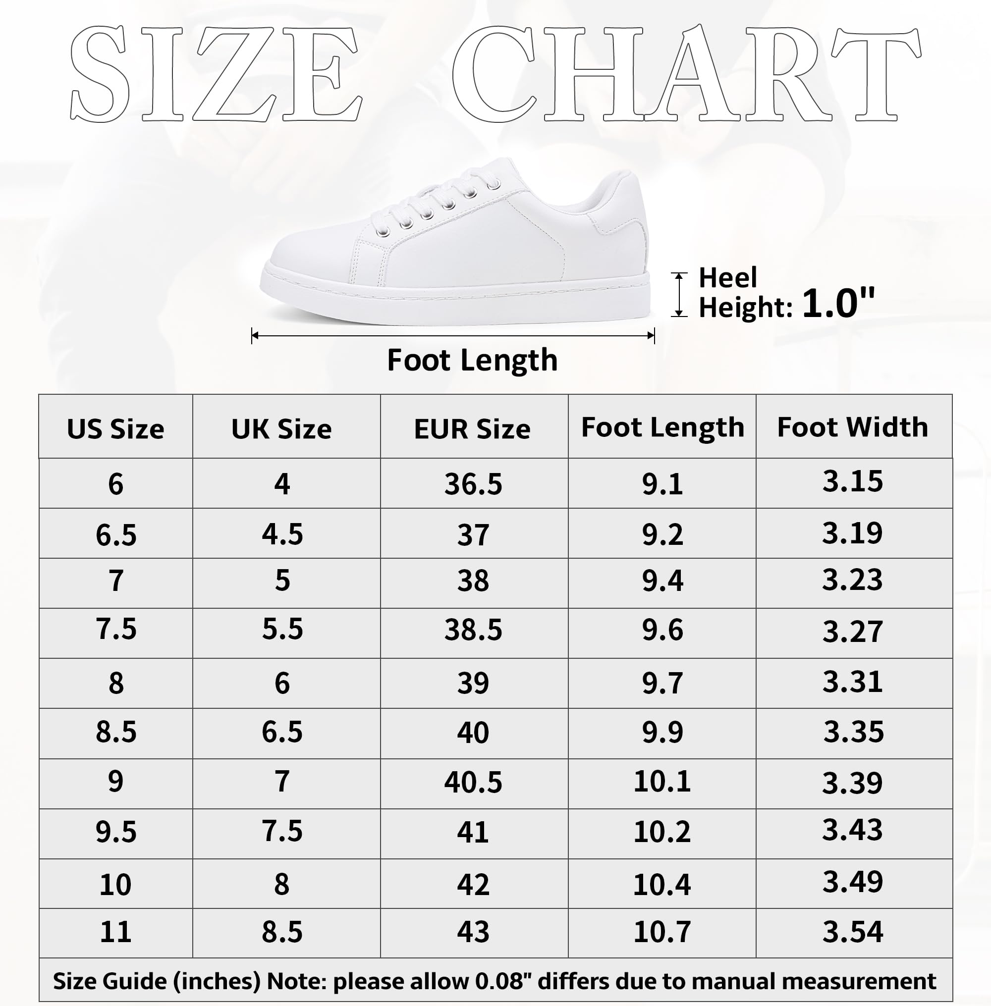 Vepose Women's 8003 Fashion Lace Up Comfortable Casual Tennis Sneakers,White,Size 8M US(CJY8003 White 08)