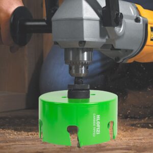 HLOFIZI 4-1/4" Carbide Tipped Hole Saw for 4 Inch Recessed Lights and Dryer Vent, 4.25 Inch Hole Saws Cutting Hardwood, Drywall, Plaster, Ceiling Sheetrock, Fiberglass, 5X Faster, Green