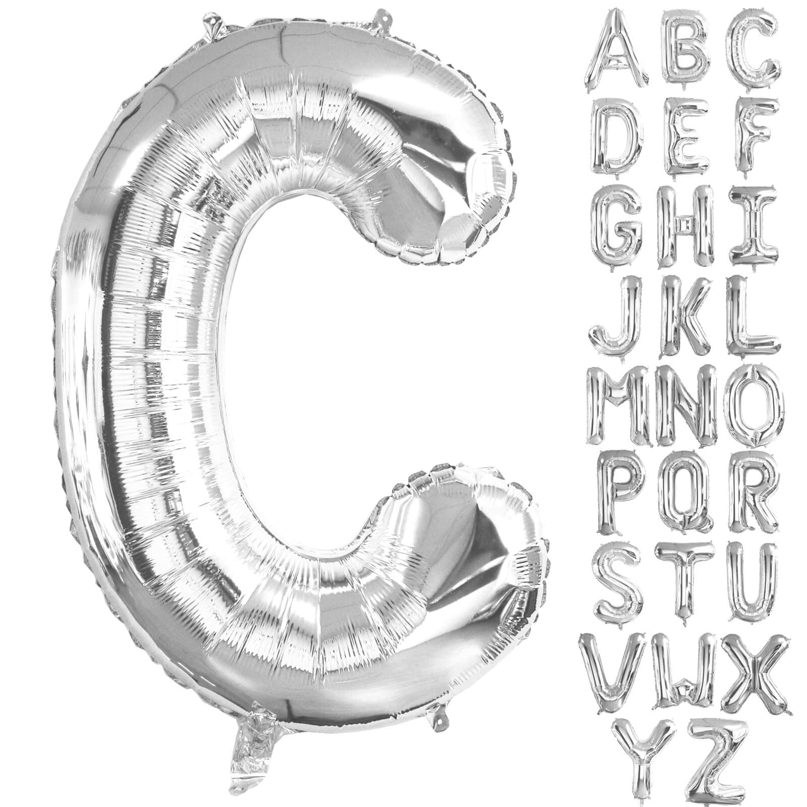 Lovoir 40 Inch Large Silver Letter C Balloons Big Size Jumbo Mylar Foil Helium Balloon for Birthday Party Celebration Decorations Alphabet Silver C