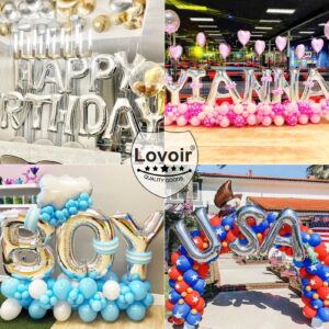 Lovoir 40 Inch Large Silver Letter C Balloons Big Size Jumbo Mylar Foil Helium Balloon for Birthday Party Celebration Decorations Alphabet Silver C