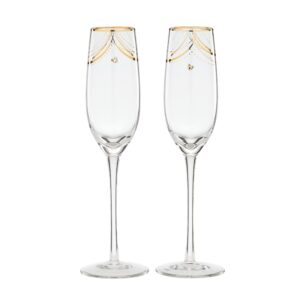 lenox disney bridal 2pc toasting flutes, 0.90, clear