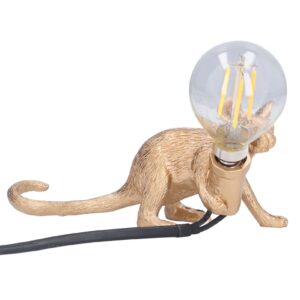 Hyuduo Modern Desk Lamp, Mouse Figure Lights, Novelty Decorative Lamp Holder with E12 Bulb for Home(US Plug Golden Lying),Desktop Decorative Lights