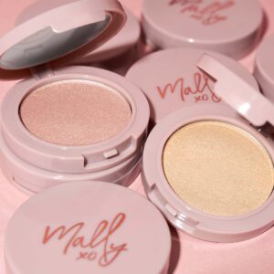 Mally Beauty Positive Radiance Skin Perfecting Highlighter, Liquid-Powder Luminous Formula, Pearlicious Pink