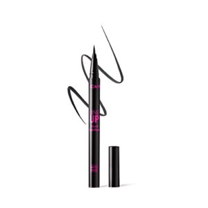 joah line up liquid eyeliner with precision brush tip, waterproof, long lasting, smudge proof eye liner, blackest black