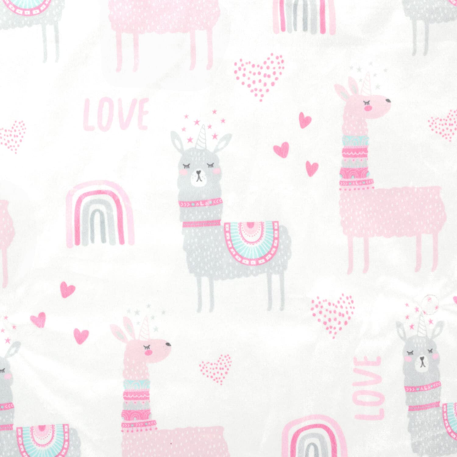 Lush Decor Llama Love Soft & Plush Changing Pad Cover, 32" x 16", Pink