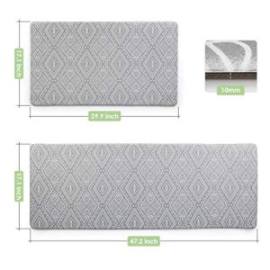 HITIK Kitchen Mats Rug Anti Fatigue(17.32''X47.24 ''),Ergonomic Cushioned Floor Rug Standing Mat Area Thick PVC Waterproof, Non-Slip, Oil Resistant Floor Mats for Kitchen, Office