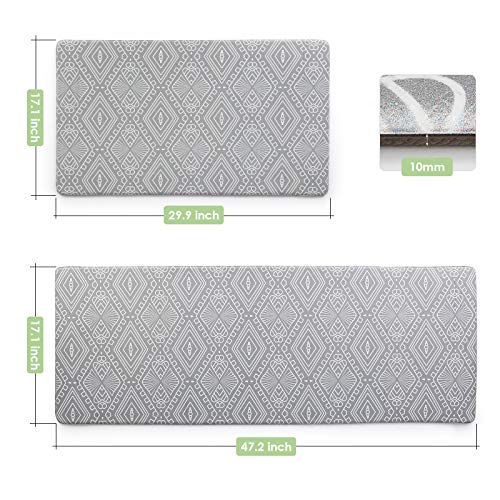 HITIK Kitchen Mats Rug Anti Fatigue(17.32''X47.24 ''),Ergonomic Cushioned Floor Rug Standing Mat Area Thick PVC Waterproof, Non-Slip, Oil Resistant Floor Mats for Kitchen, Office