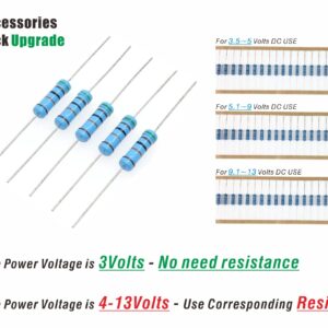 ZZHOB 25PCS Pre-Wired 0805 SMD LEDs(Light Mode: Continuous Green Light) Micro LED Light Emitting Diode + Connector & Battery Holder (Green, 25pcs)