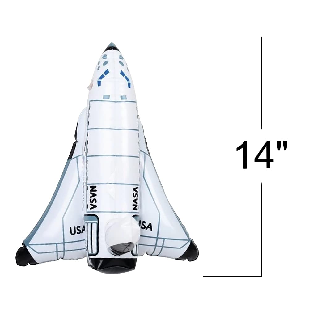 ArtCreativity Space Shuttle Inflates, Set of 2, Inflatable Astronaut Toys for Kids, Decorations for Outer Space Themed Parties, 14 Inch Long Party Inflates, Fun Pretend Play Accessories