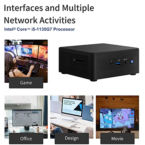 Reatan Intel NUC NUC11PAHi5 Mini PC,Four-Core i5-1135G7, 16GB RAM, 512GB SSD,Mini Computer Windows 11 Pro,Up to 4.2 GHz Turbo,NVMe SSD DDR4 RAM, WiFi 6,BT 5.2 Thunderbolt 3,8K UHD,Quadruple Monitor